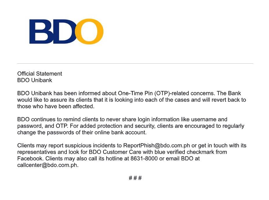 Bankers Association of the Philippines: Be vigilant against online ...